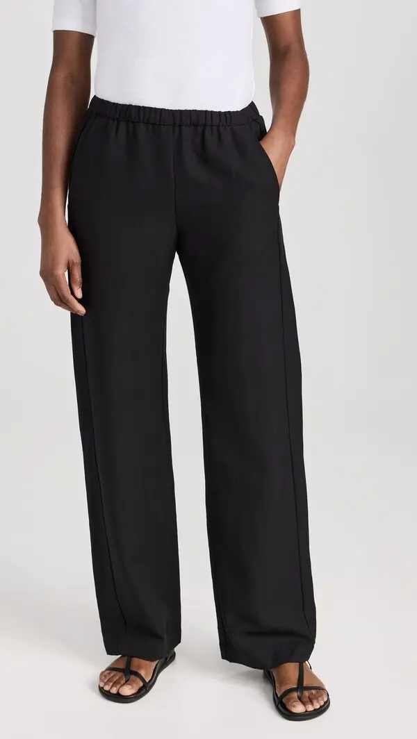 Enza Costa Twill Trousers - Black