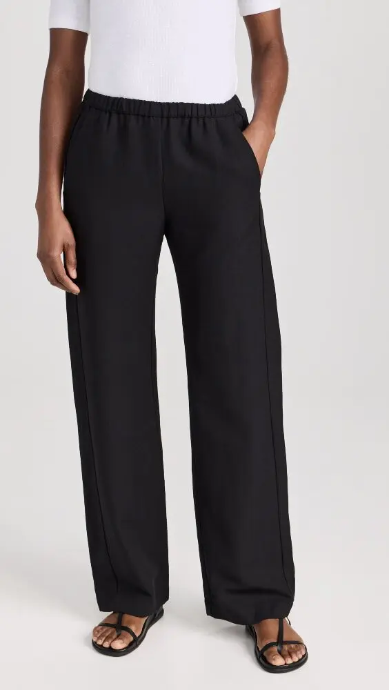Enza Costa Twill Trousers - Black