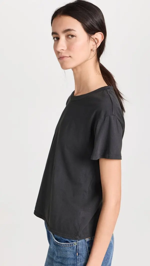 PERFECTWHITETEE Harley Cotton Boxy Crew Tee - Vintage Black