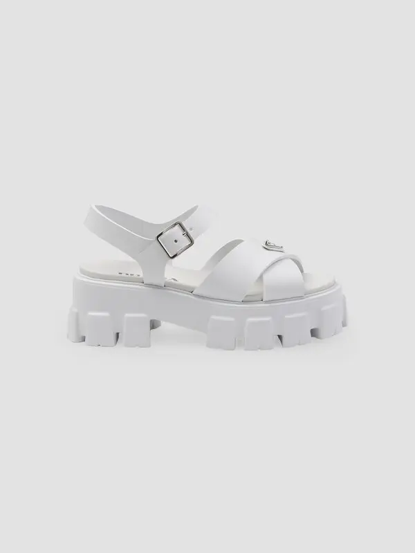 Prada Monolith Rubber Sandals - White