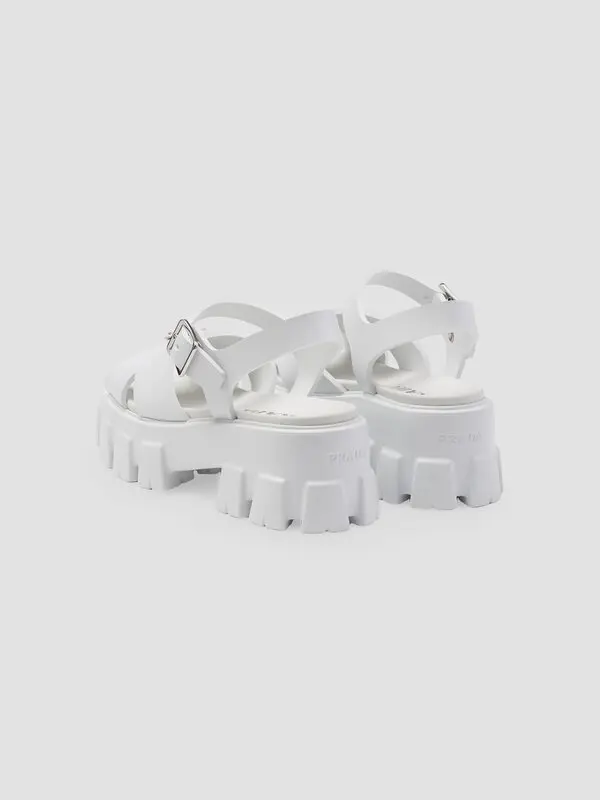 Prada Monolith Rubber Sandals - White