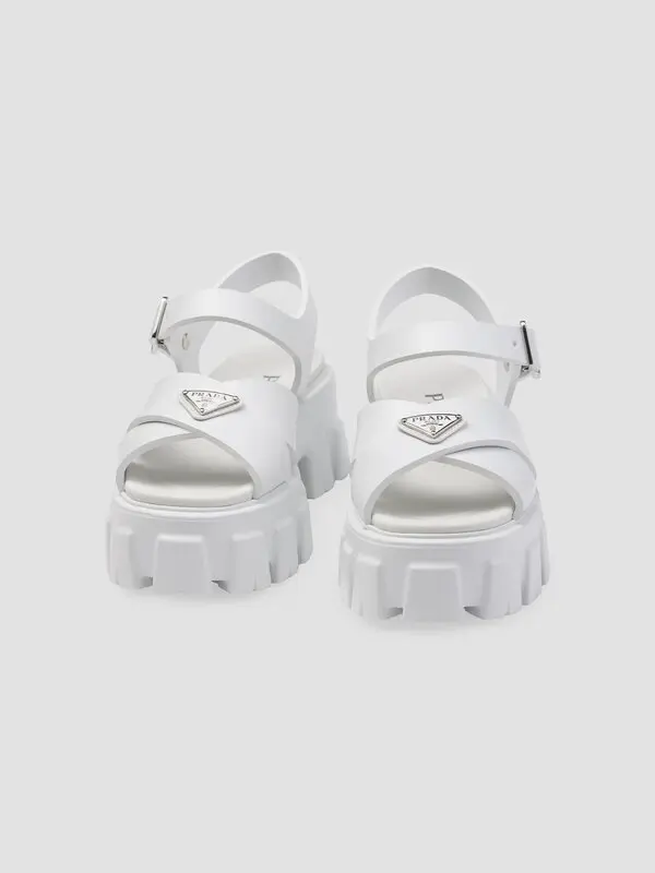 Prada Monolith Rubber Sandals - White
