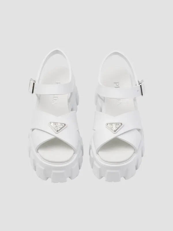 Prada Monolith Rubber Sandals - White