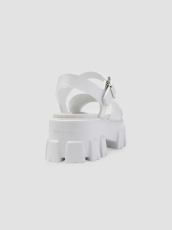 Prada Monolith Rubber Sandals - White