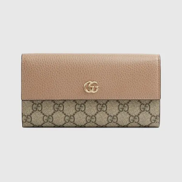 Gucci Gg Marmont Bi-color Continental Wallet Gg Canvas
