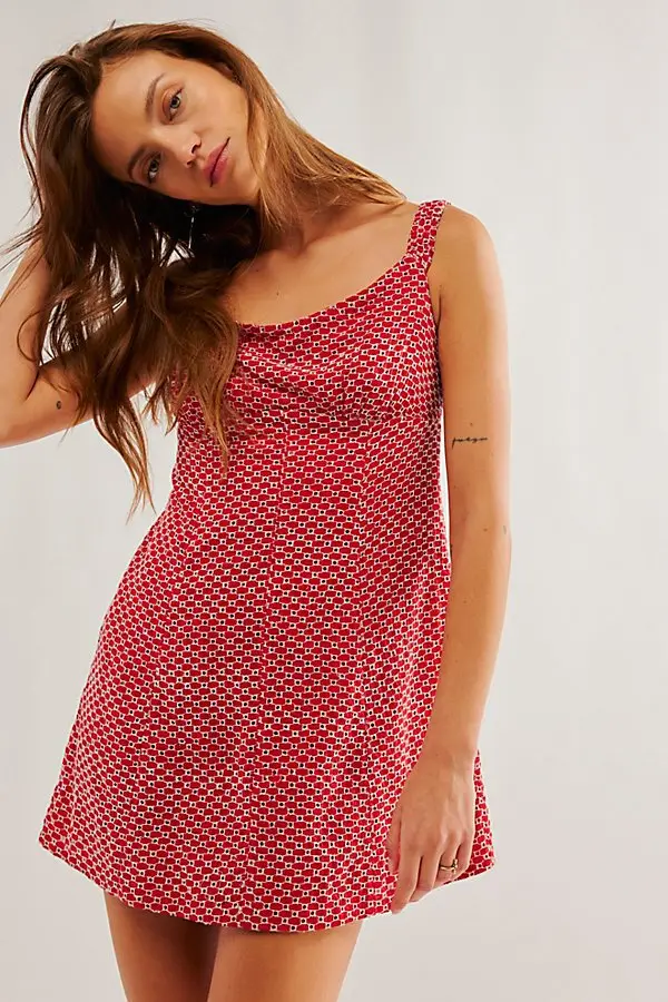 Free People Berry Kiss Mini Dress In Berry Combo - 45% Off | Editorialist