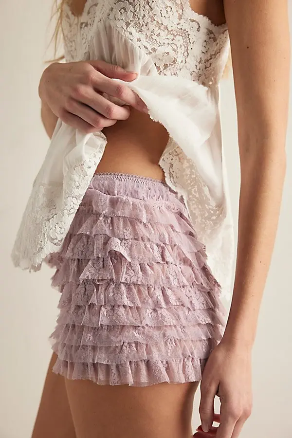 Free People Intimately Feeling For Lace Shorties - Keepsake Lilac