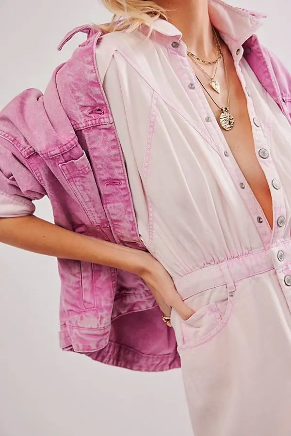 Free People Mad Love Denim Midi Dress In Quartz - 65% Off | Editorialist