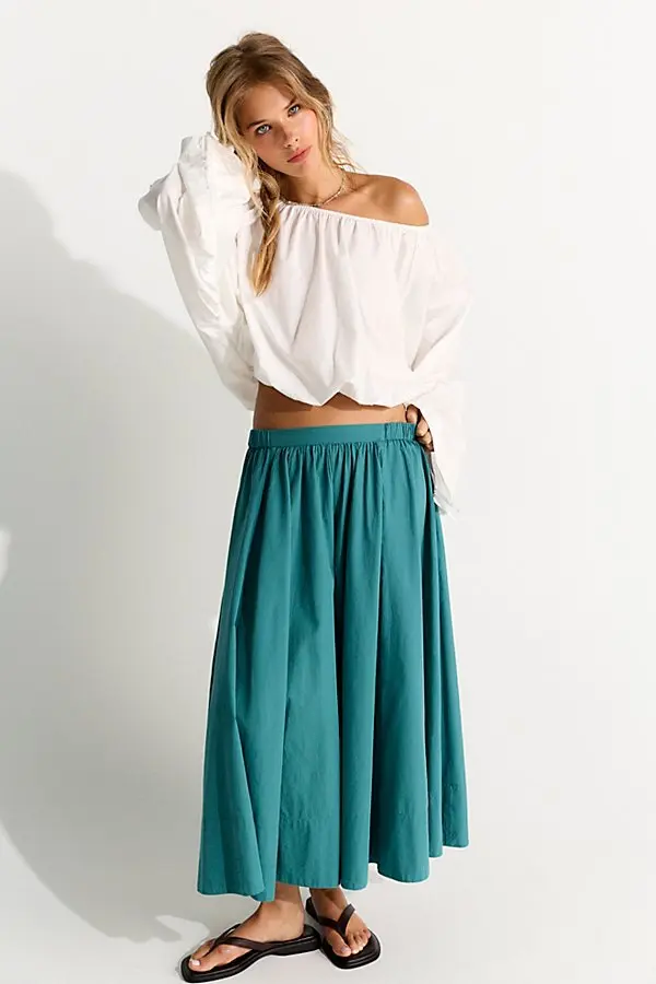 Free People Lowen Midi Skirt - Bayou