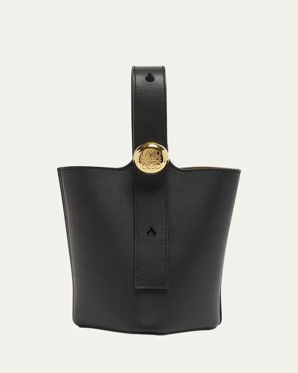 Loewe Mini Pebbled Leather Bucket Bag - Black