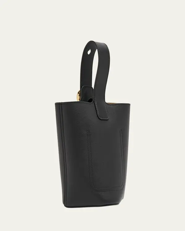 Loewe Mini Pebbled Leather Bucket Bag - Black