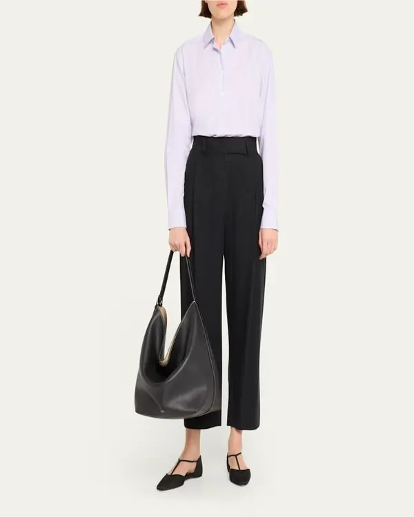 TOTEME Belted Leather Tote Bag - Black