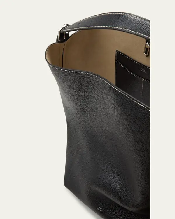 TOTEME Belted Leather Tote Bag - Black