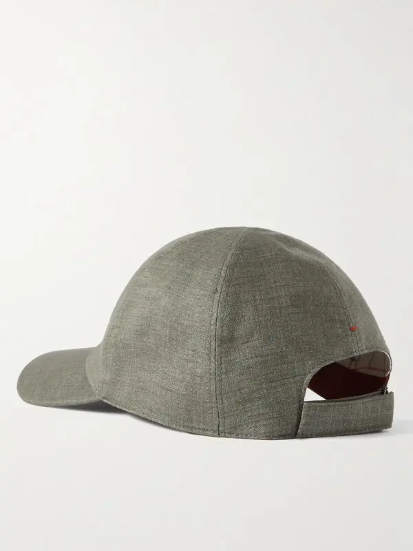 Loro Piana Logo-embroidered Linen Baseball Cap - Green