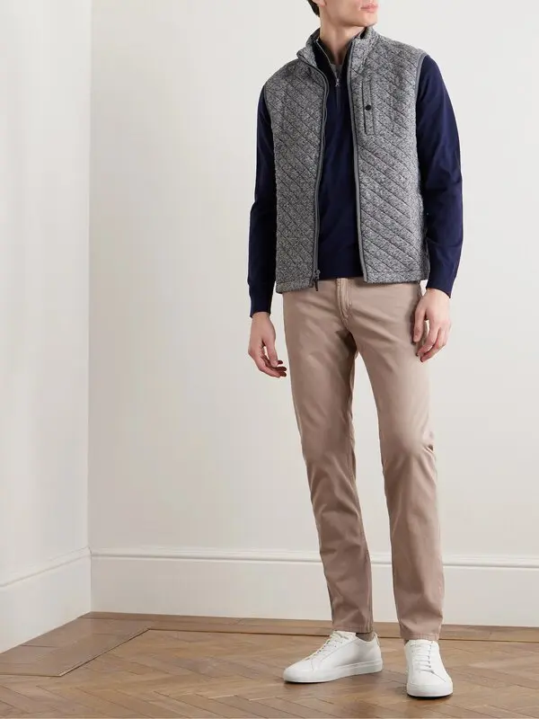 Peter Millar Excursionist Flex Wool-blend Half-zip Sweater - Blue