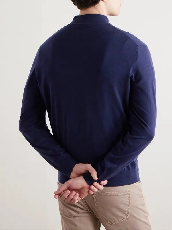 Peter Millar Excursionist Flex Wool-blend Half-zip Sweater - Blue