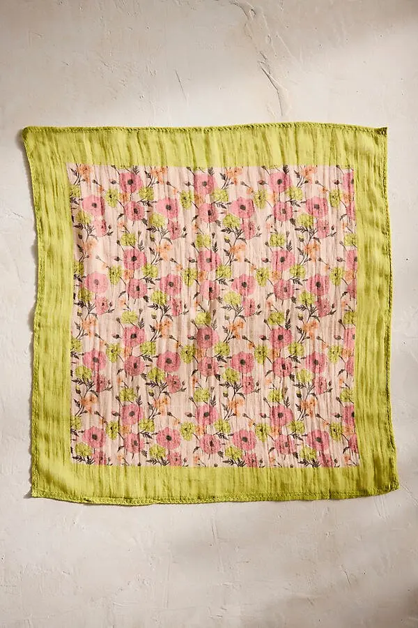ELIZABETH GILLETT Floral Gauze Bandana - Pink