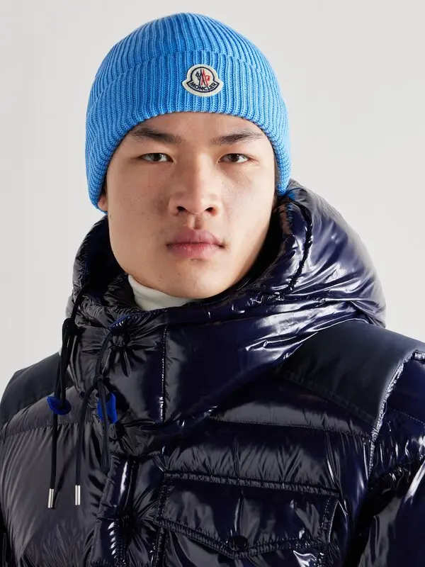Moncler Logo-appliquéd Ribbed Beanie