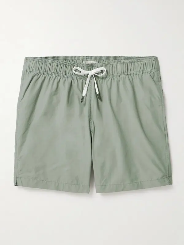 Onia Charles Straight-leg Mid-length Swim Shorts - Green