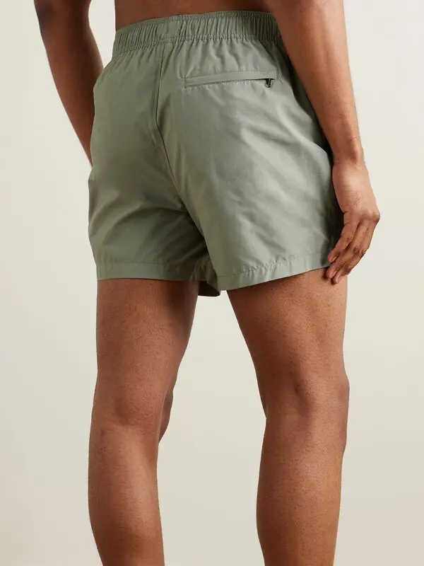 Onia Charles Straight-leg Mid-length Swim Shorts - Green