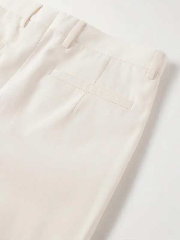 Zegna Slim-fit Pleated Cotton And Wool-blend Twill Trousers