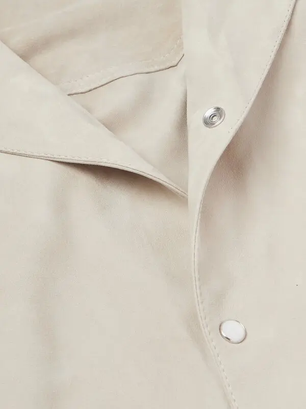 Brunello Cucinelli Camp-collar Suede Shirt