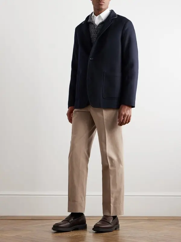 Loro Piana Spagna Leather-trimmed Cashmere-felt Jacket
