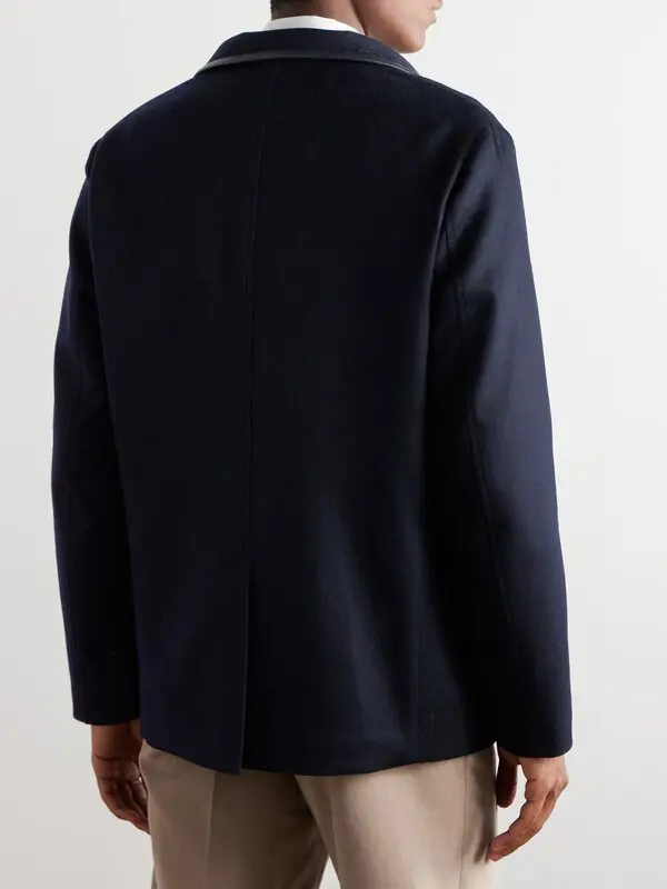 Loro Piana Spagna Leather-trimmed Cashmere-felt Jacket