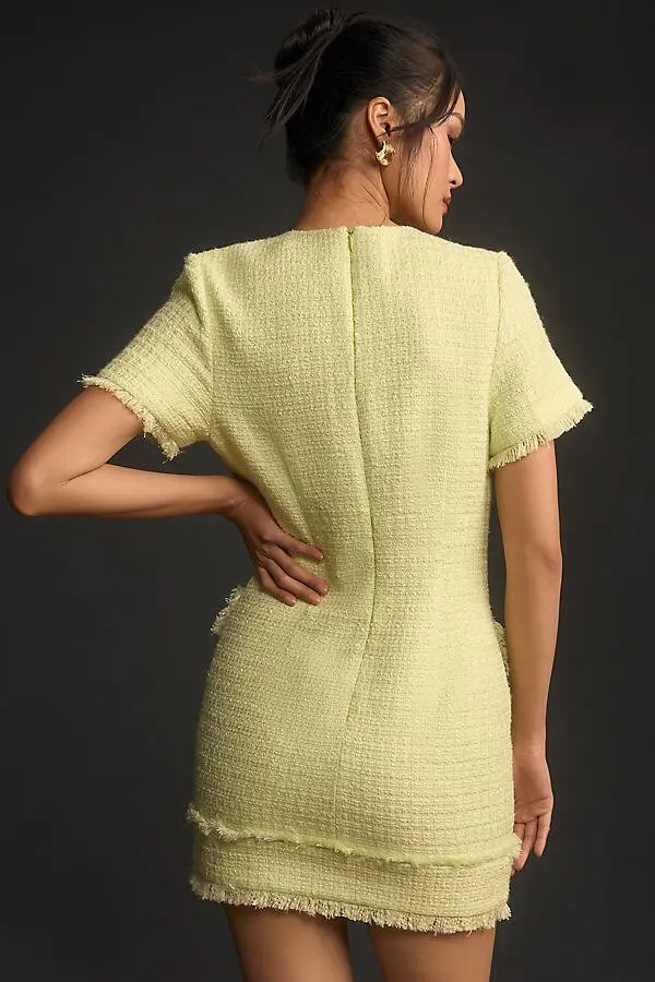 english factory tweed mini dress Color Block Tweed Mini Dress
