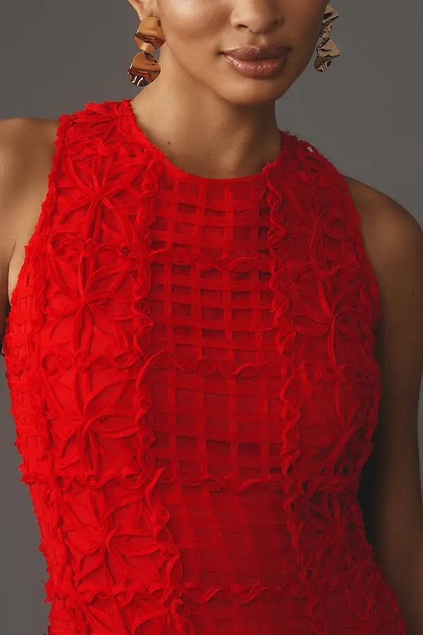 endless rose sleeveless textured midi dress A-line this dress is perfect for special occasions Endless Rose - Textured Sleeveless