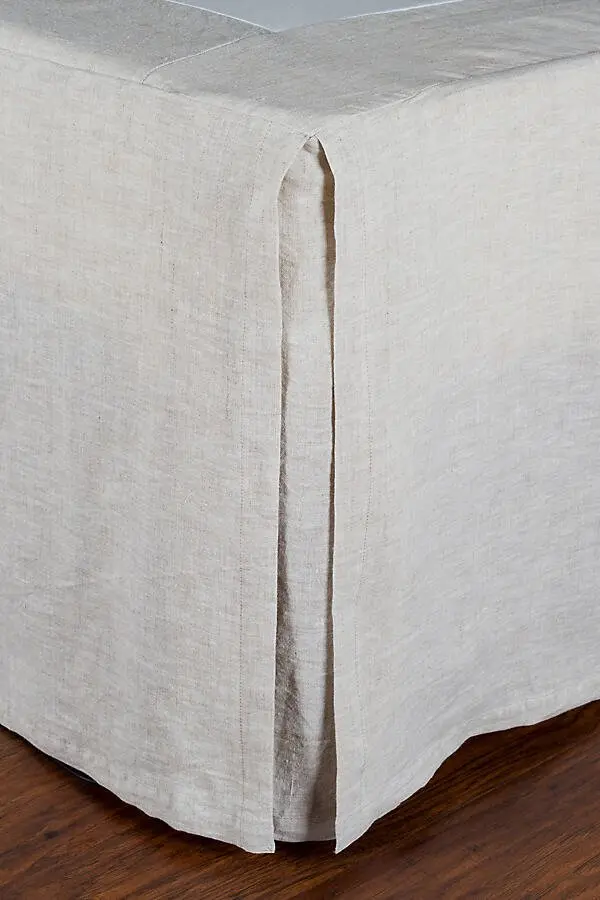 POM POM AT HOME Pleated Linen Bed Skirt - Flax