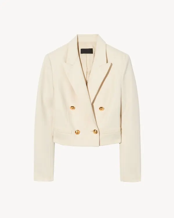 NILI LOTAN Beauregard Cropped Blazer - Stone