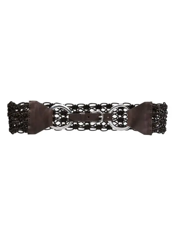 Eleventy Braided Leather Belt - Brown