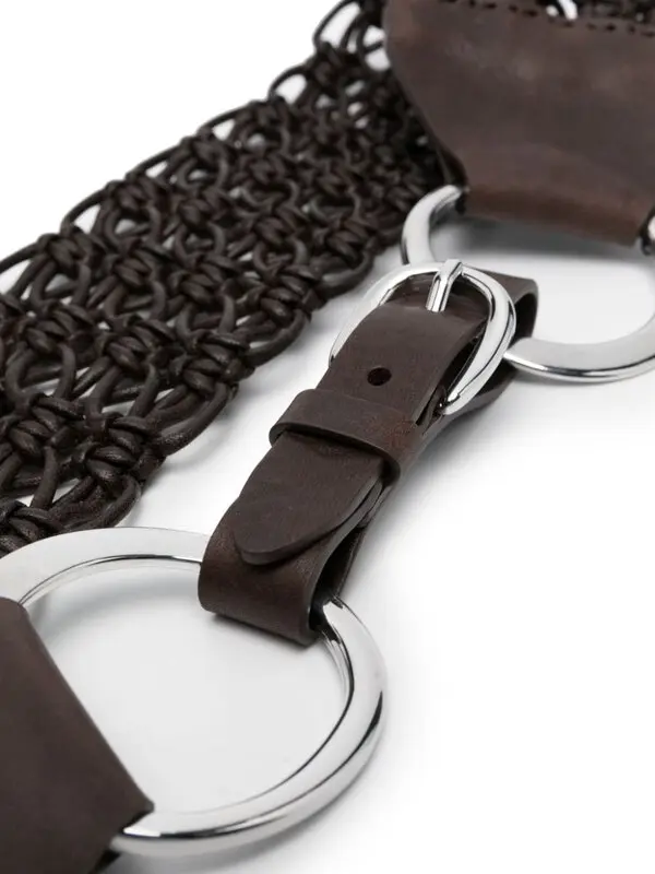 Eleventy Braided Leather Belt