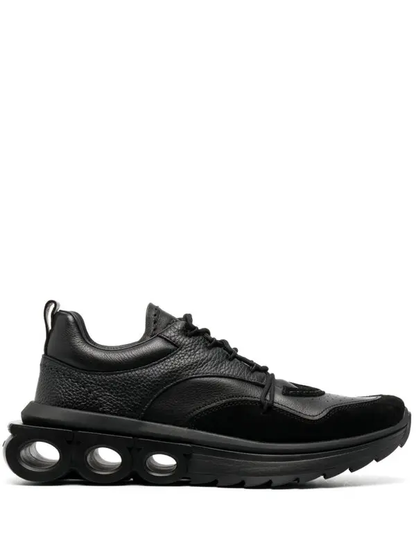 FERRAGAMO Running Leather Sneakers - Black