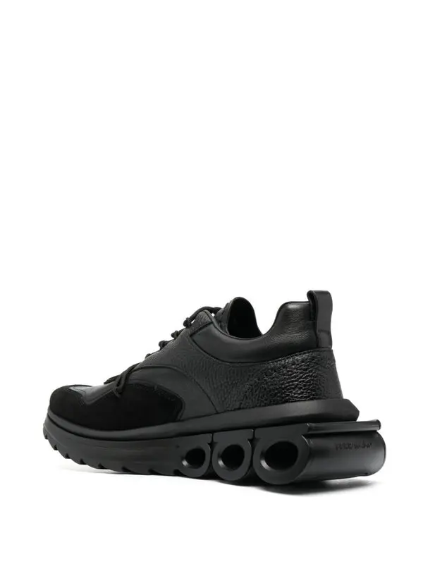FERRAGAMO Running Leather Sneakers - Black