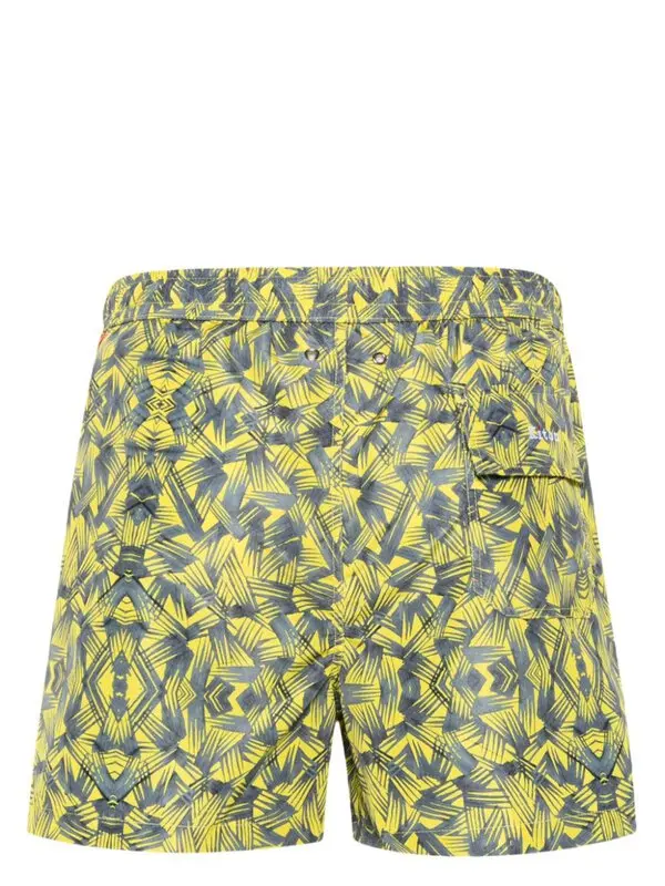Kiton Graphic-print Swim Shorts - Yellow