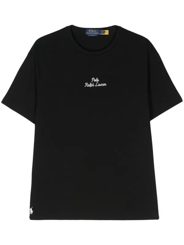 Polo Ralph Lauren Logo-embroidered Cotton T-shirt - Black