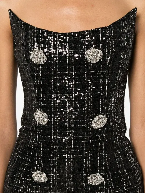 Balmain Sequinned Tweed Gown