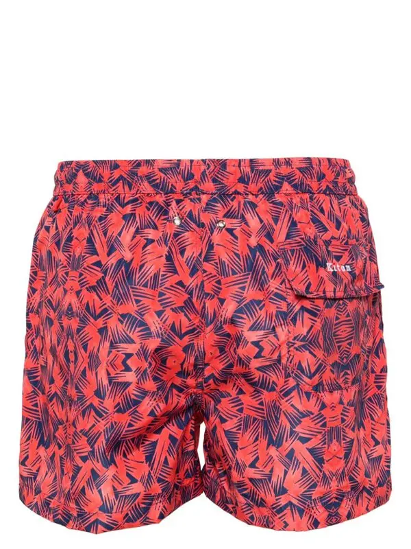 Kiton Graphic-print Swim Shorts - Pink