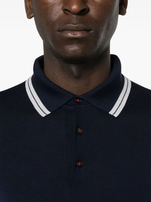 Kiton Knitted Wool Polo Shirt