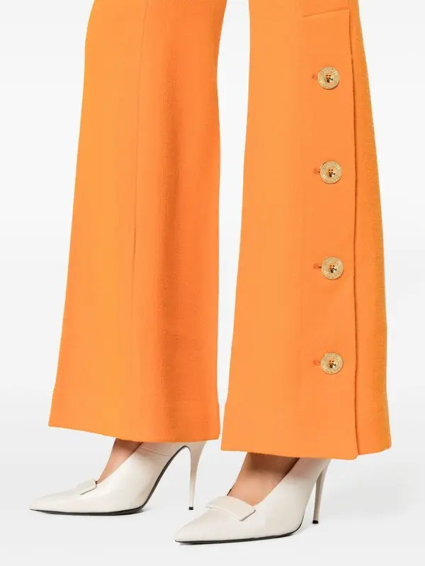 Patou Button-hem Flared Wool Trousers
