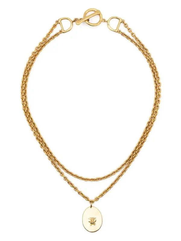 Patou Bocca Charm Necklace - Gold