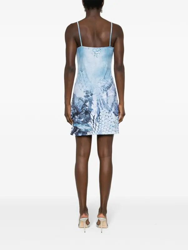 DIESEL® Abstract Print Mini Dress