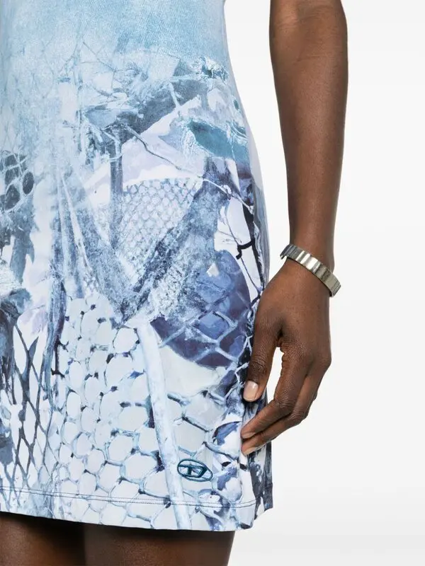 DIESEL® Abstract Print Mini Dress