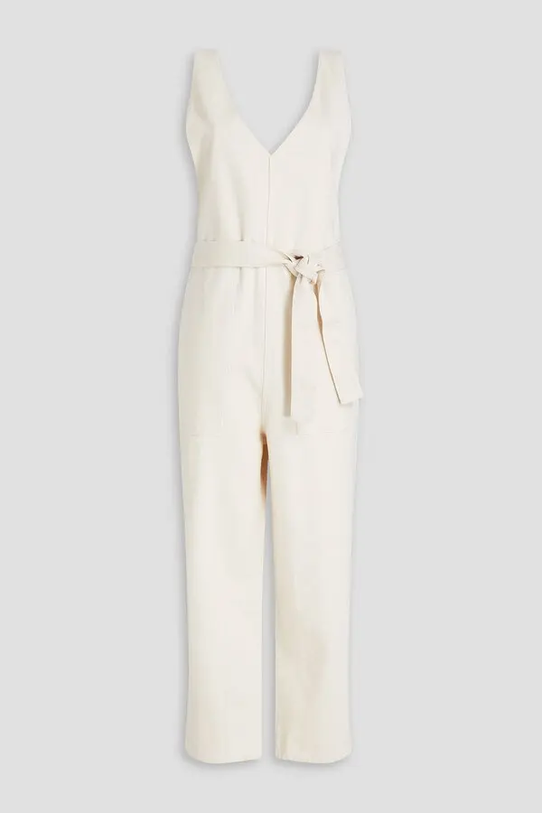 ALEX MILL Belted Denim Jumpsuit - Cream