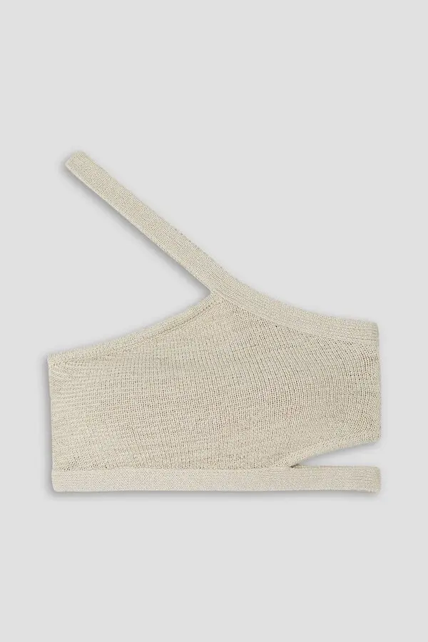 Cult Gaia Sanura One-shoulder Cropped Top - Ecru