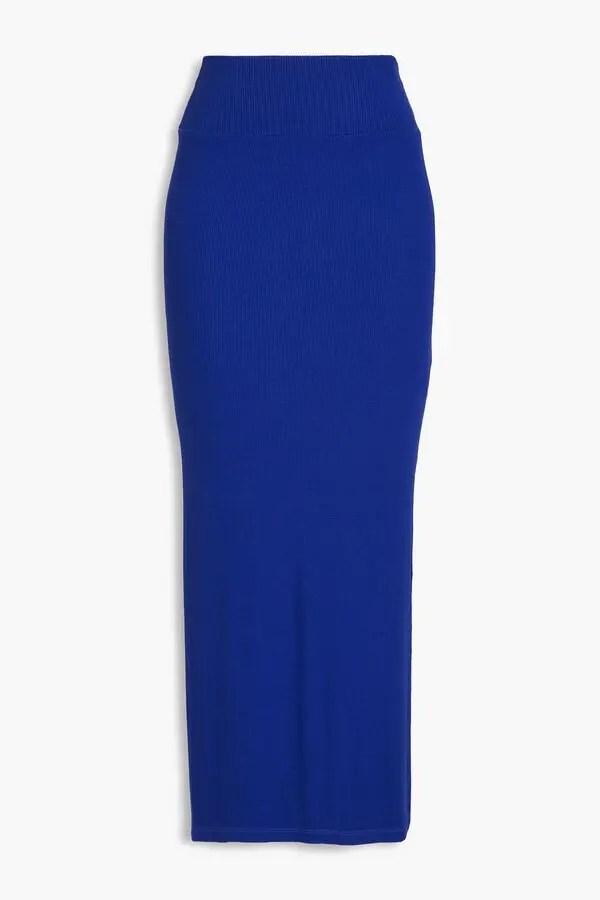 Enza Costa Ribbed Jersey Midi Skirt - Royal Blue