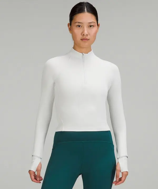 Lululemon It's Rulu Ribbed Cropped Half Zip