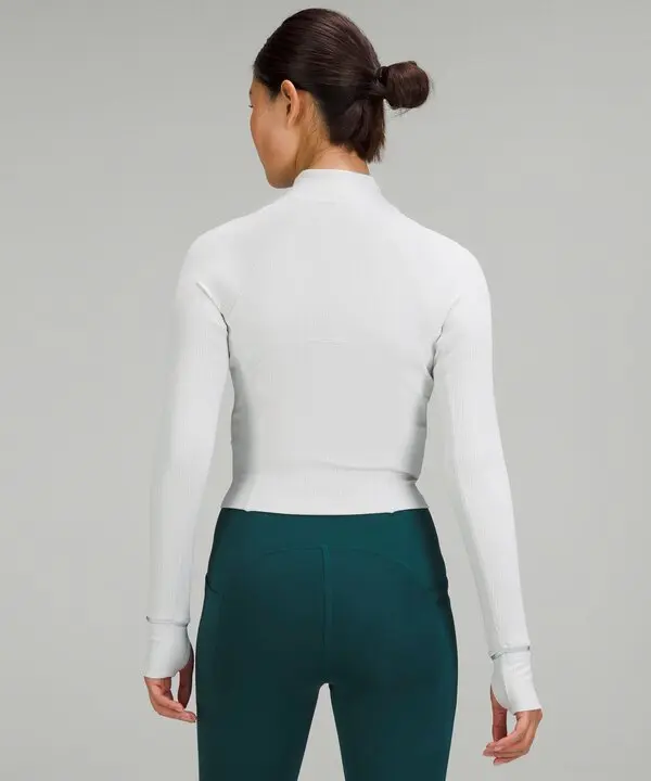 Lululemon It's Rulu Ribbed Cropped Half Zip